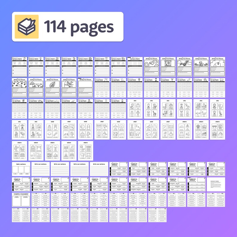 No Prep Sentences Unit | 1st, 2nd, 3rd Grade Sentence Writing ...