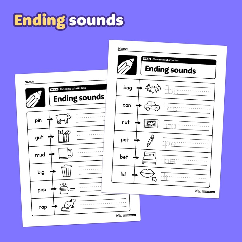 Phoneme Substitution Worksheets | Kindergarten CVC Word Phonemic ...