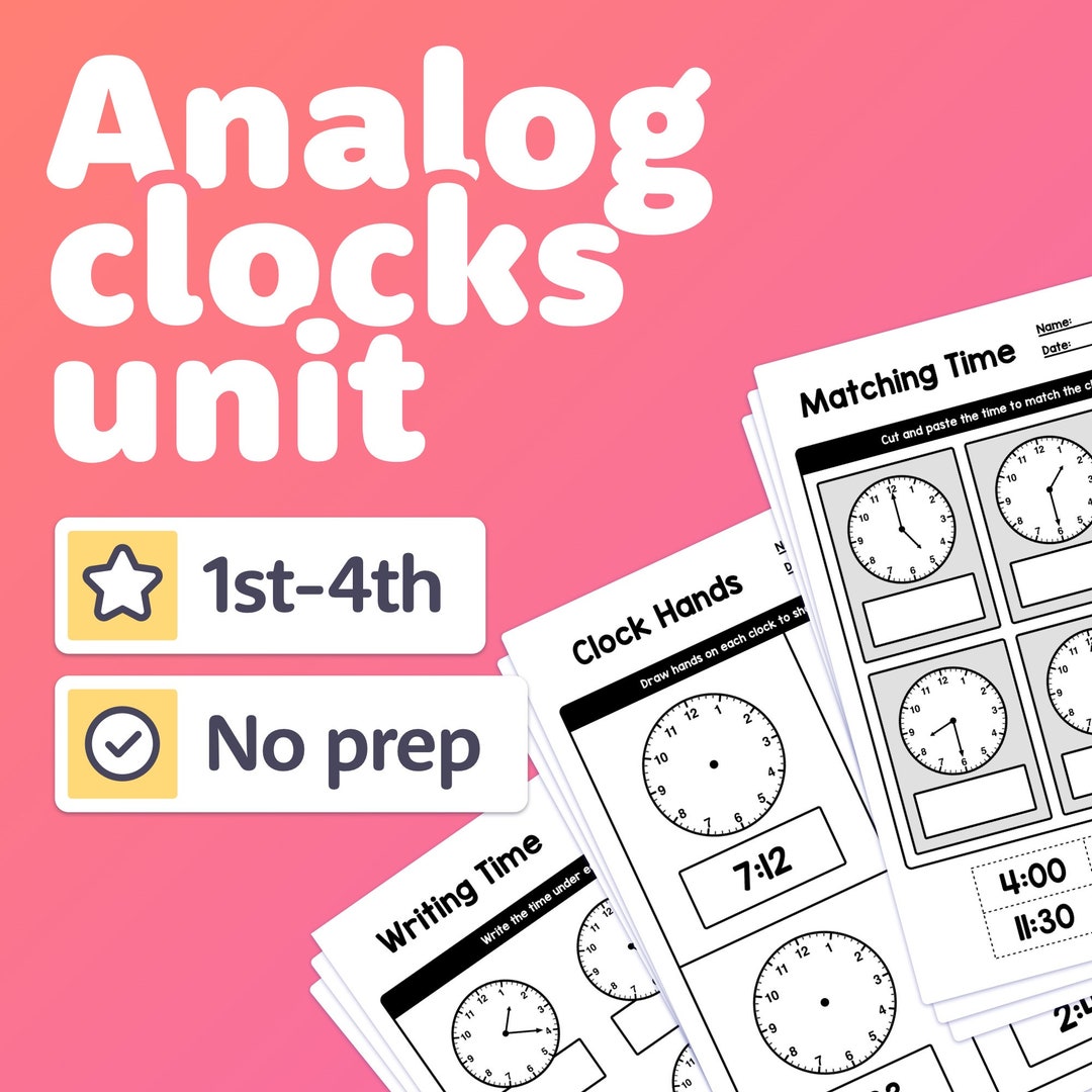 No Prep Reading Analog Clocks Unit | 1st, 2nd, 3rd Grade Telling Time ...