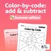 Summer Addition & Subtraction Coloring Pages | Kindergarten, 1st Grade ...