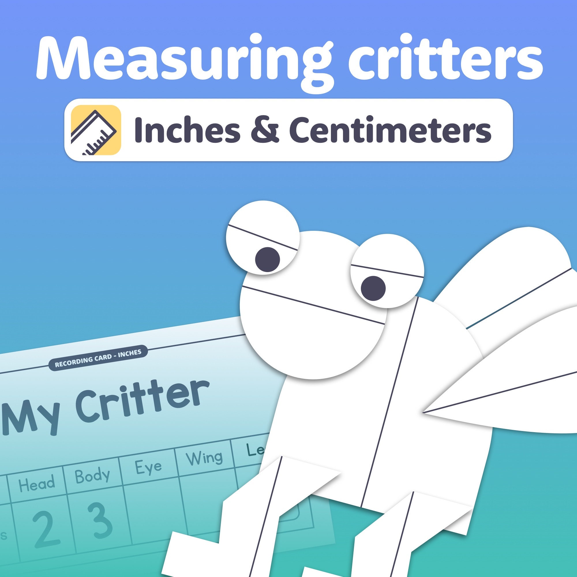No Prep Measurement Craft 1st & 2nd Grade Measurement Math Craft, Math ...