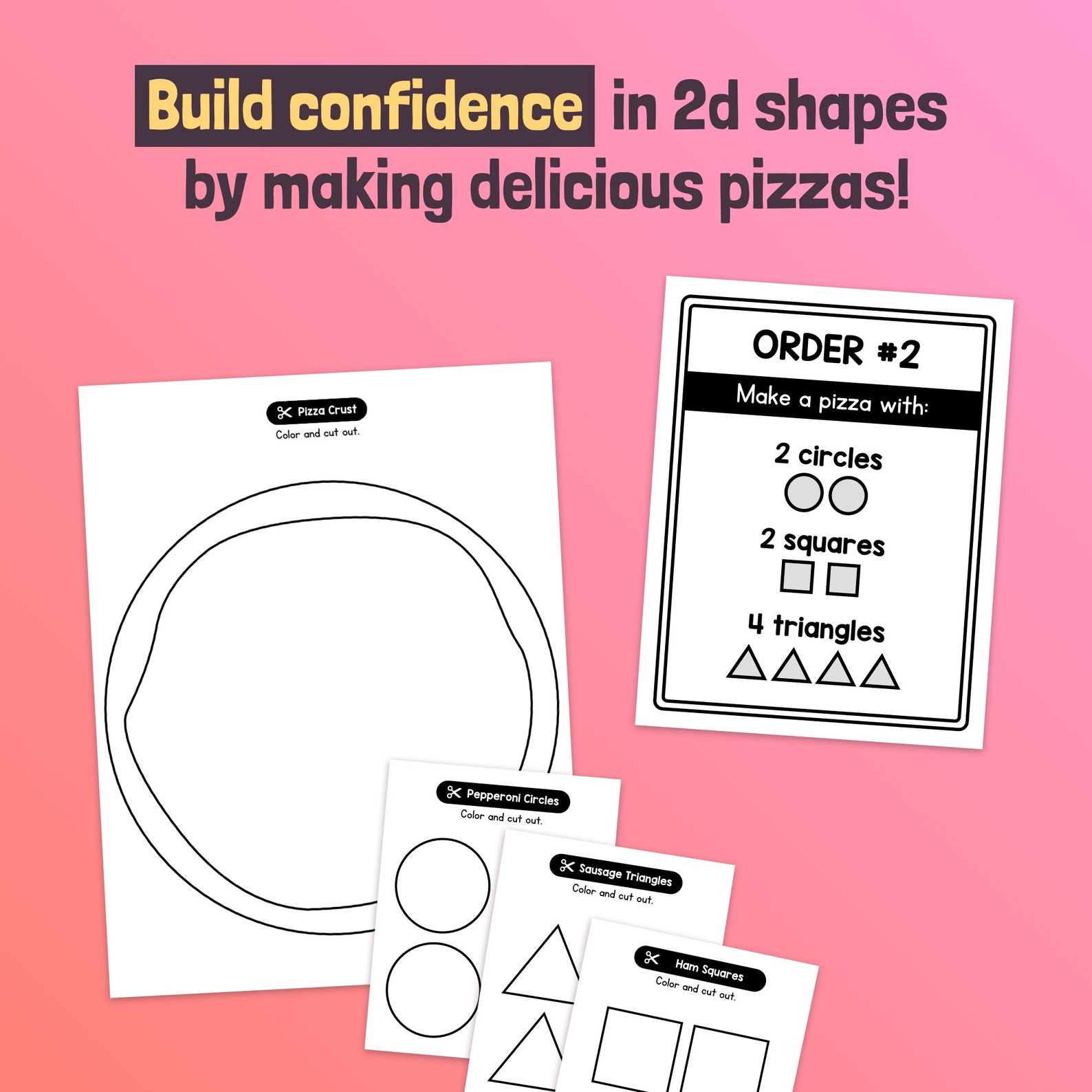 2d Shapes Pizza Craft | 2d Shapes Activity, 2d Shapes Center ...