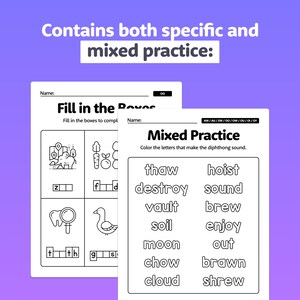 Diphthong Worksheets | No Prep 1st & 2nd Grade Diphthongs Activities ...