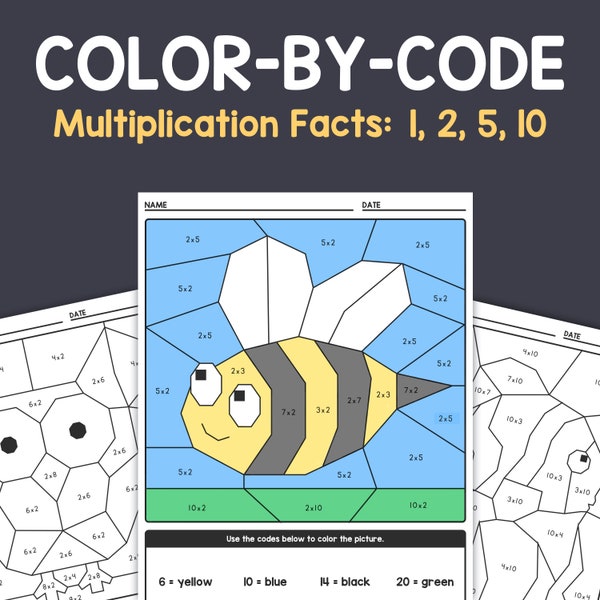 Multiplication Facts Worksheets – 1st, 2nd, 3rd Grade Math Color by ...