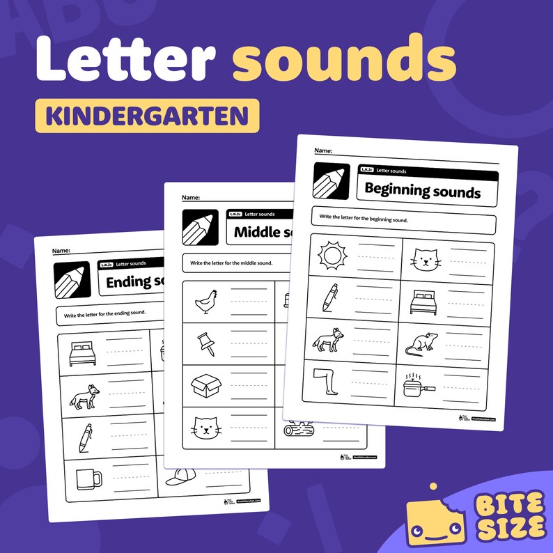 Letter Sounds Worksheets & Centers | Kindergarten Phonics: Beginning ...