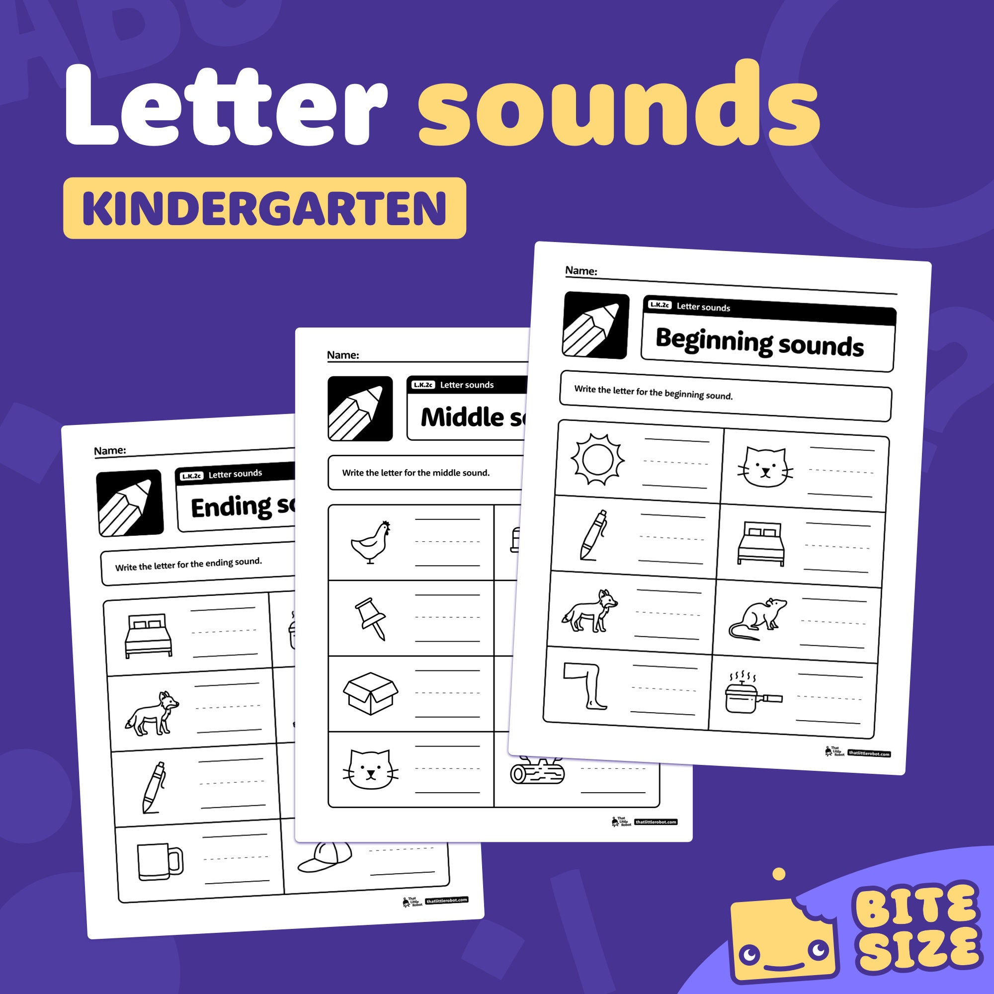 Letter Sounds Worksheets & Centers | Kindergarten Phonics: Beginning ...
