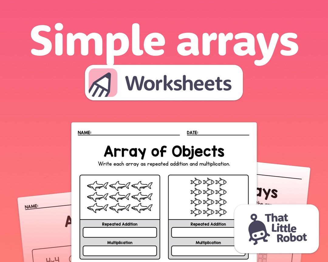 No Prep Arrays Worksheets Multiplication and Repeated - Etsy