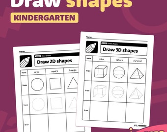 Compare 2d & 3d Shapes Worksheets | Kindergarten Shape Attribute ...