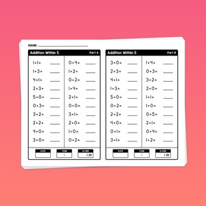 No Prep 1 Minute Subtraction Drills | Kindergarten, 1st, 2nd Grade Math ...