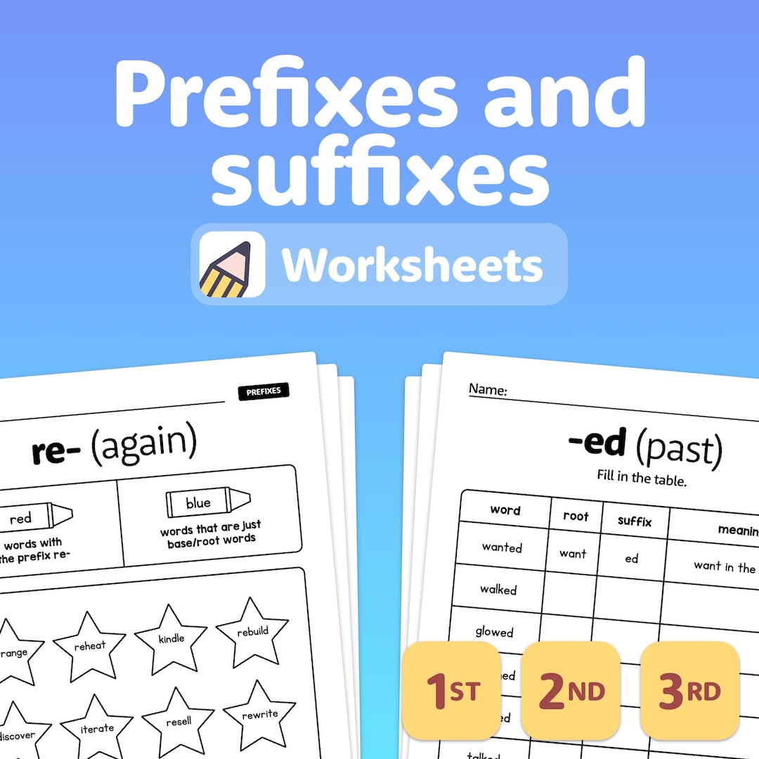 2nd & 3rd Grade Prefixes and Suffixes Worksheets | Grammar Worksheets ...