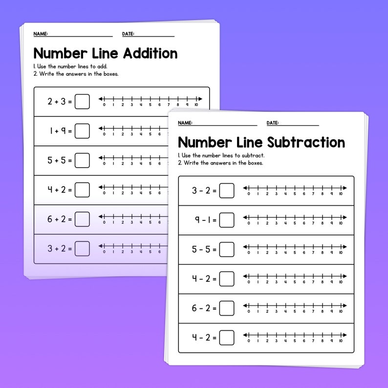 No Prep Kindergarten Addition & Subtraction Worksheets (up to 10 ...