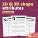 2d & 3d Shape Attributes Worksheets | 2nd Grade Math Centers and ...
