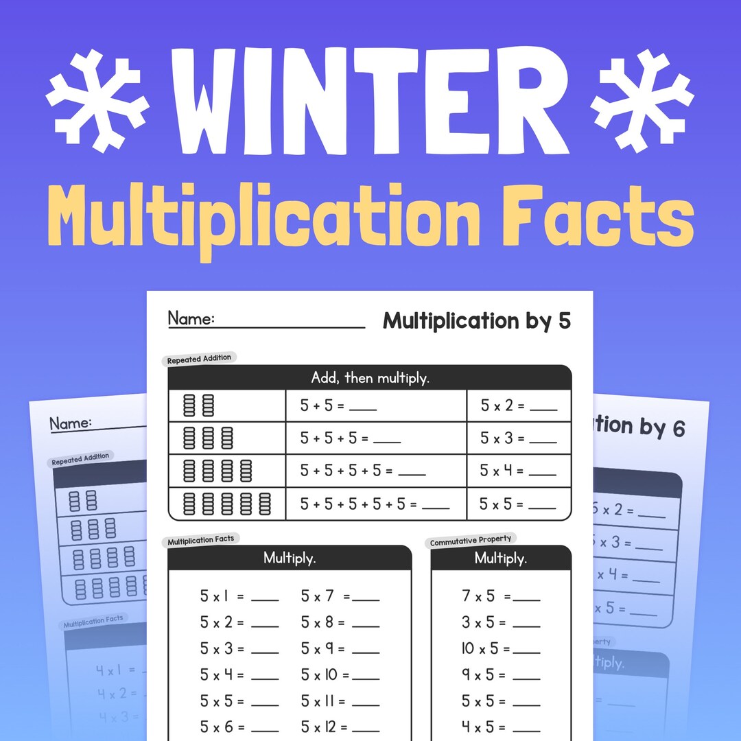 Winter Times Tables Worksheets | 1-12 Christmas Multiplication Facts ...