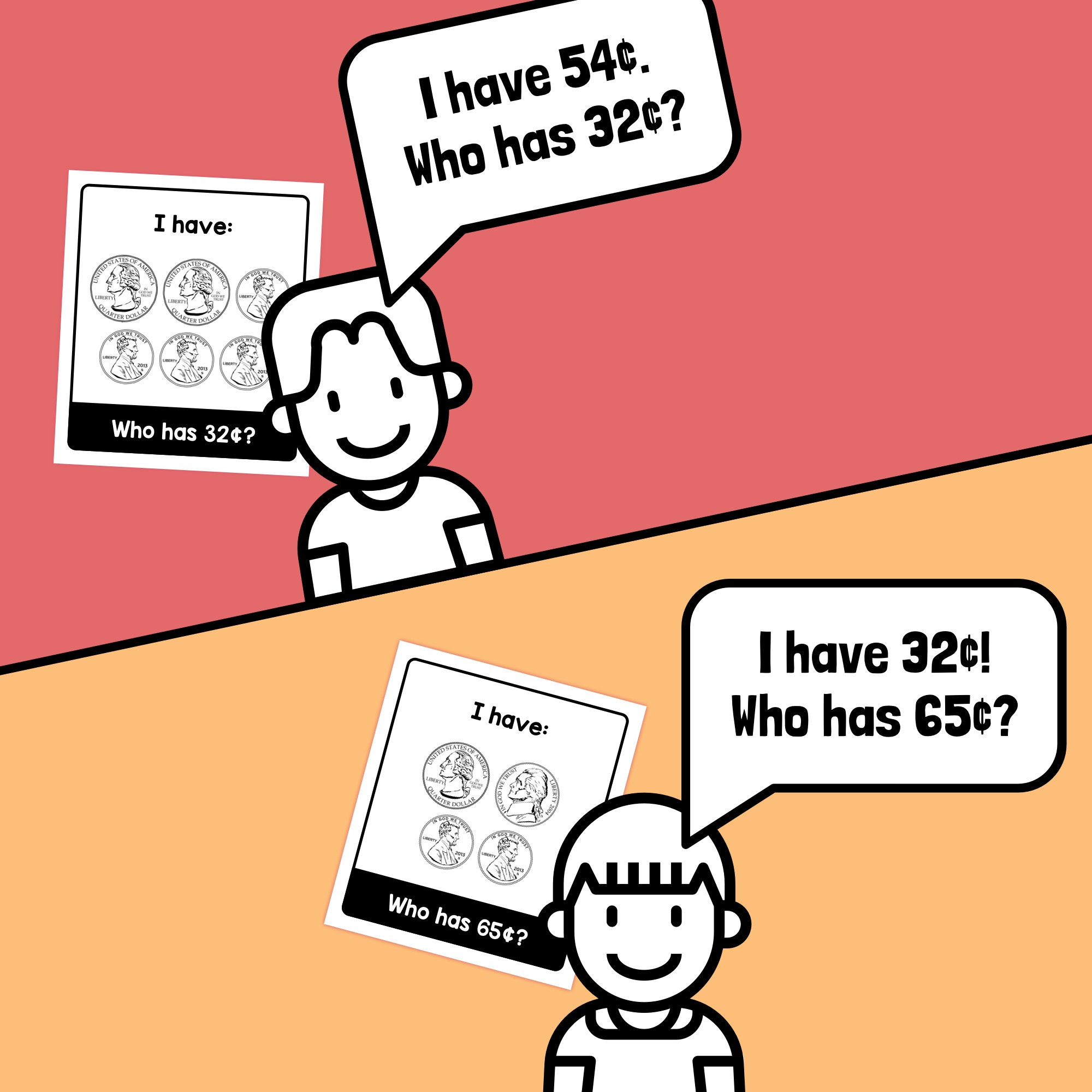 Counting Coins Game Money Math Game, Back to School 1st & 2nd Grade ...