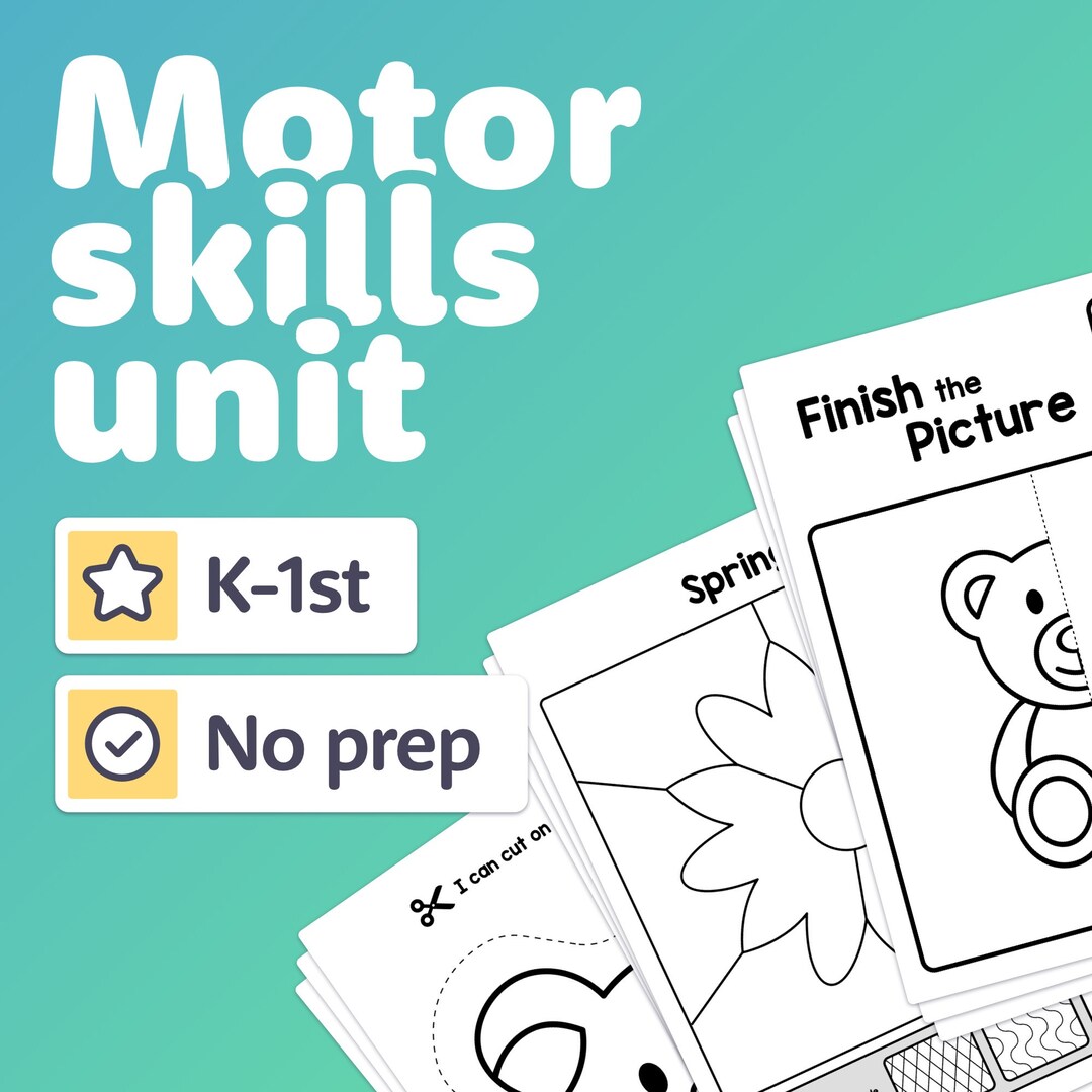 No Prep Fine Motor Skills Unit | Kindergarten, 1st, 2nd Grade Scissor ...