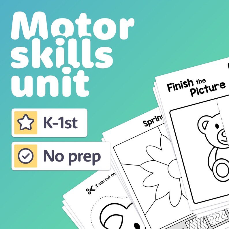 No Prep Fine Motor Skills Unit | Kindergarten, 1st, 2nd Grade Scissor ...
