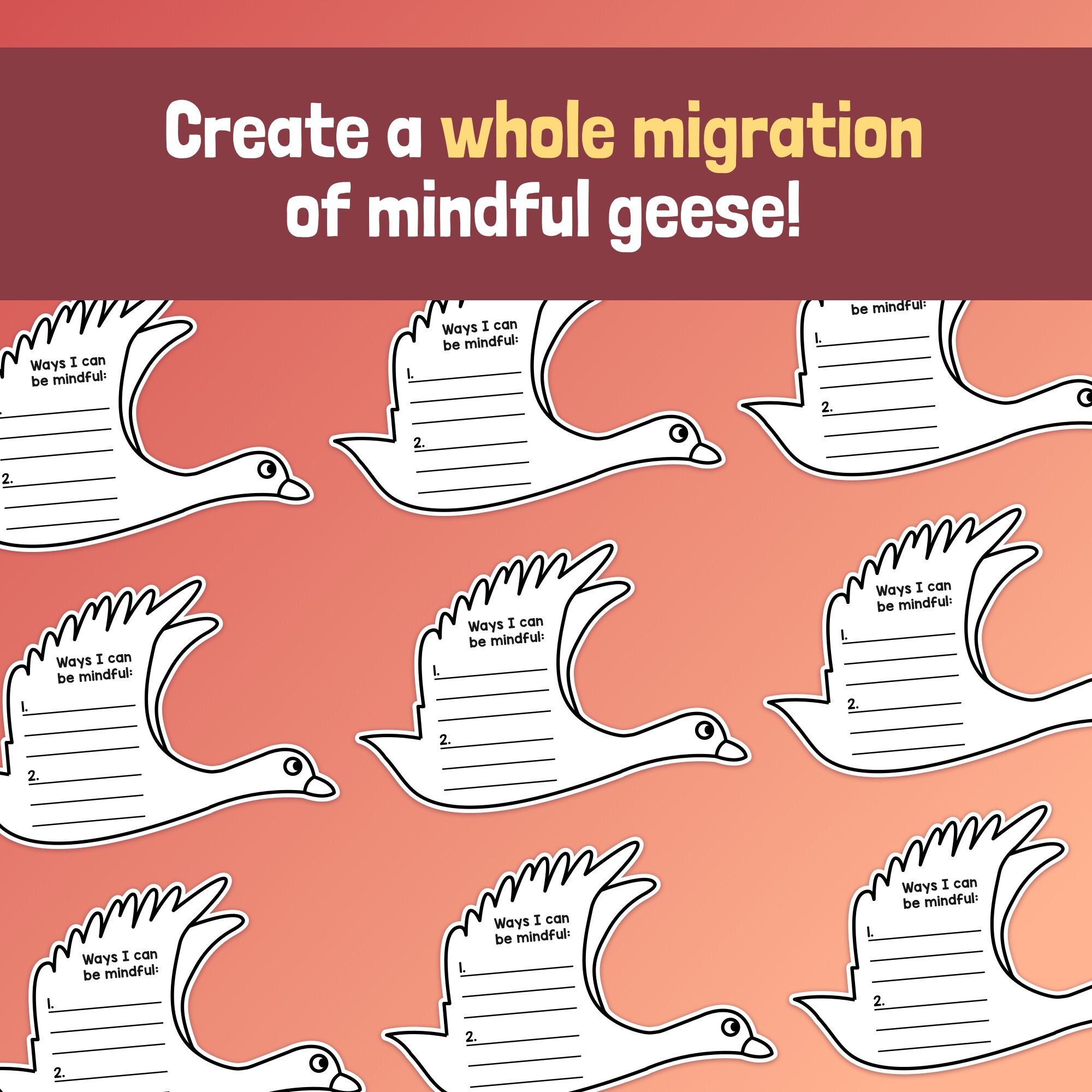 Autumn Bulletin Board Mindfulness Craft 2nd, 3rd, 4th Grade Mindful ...