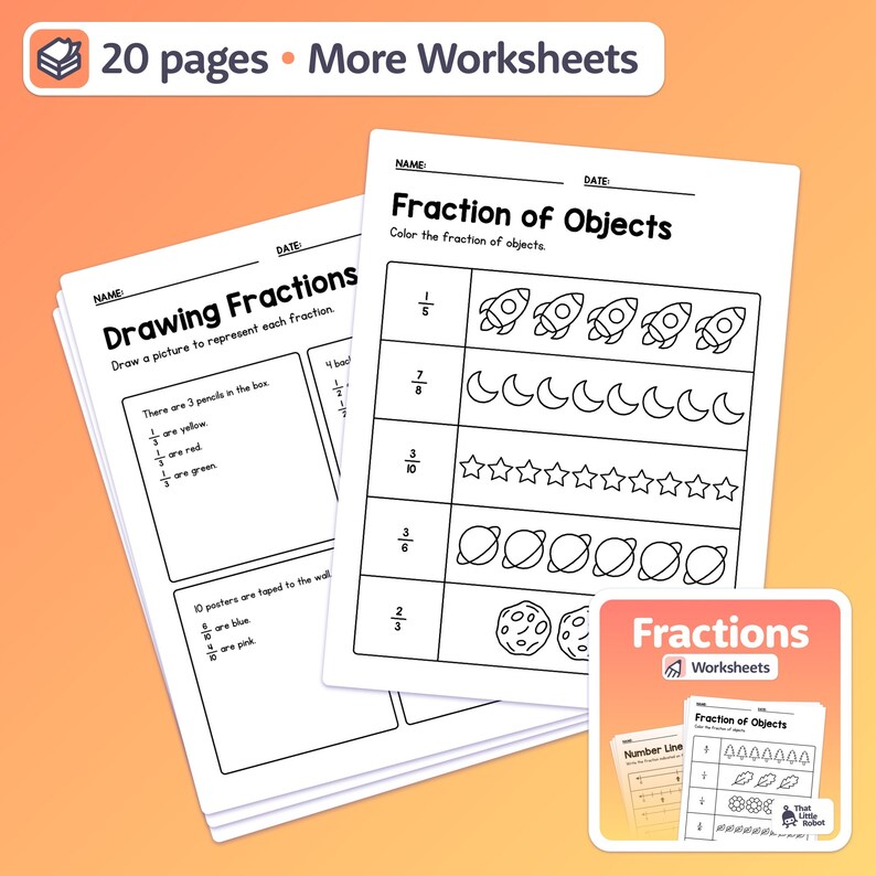 No Prep Fractions Bundle | 2nd, 4th, 3rd Grade Fraction Activities ...