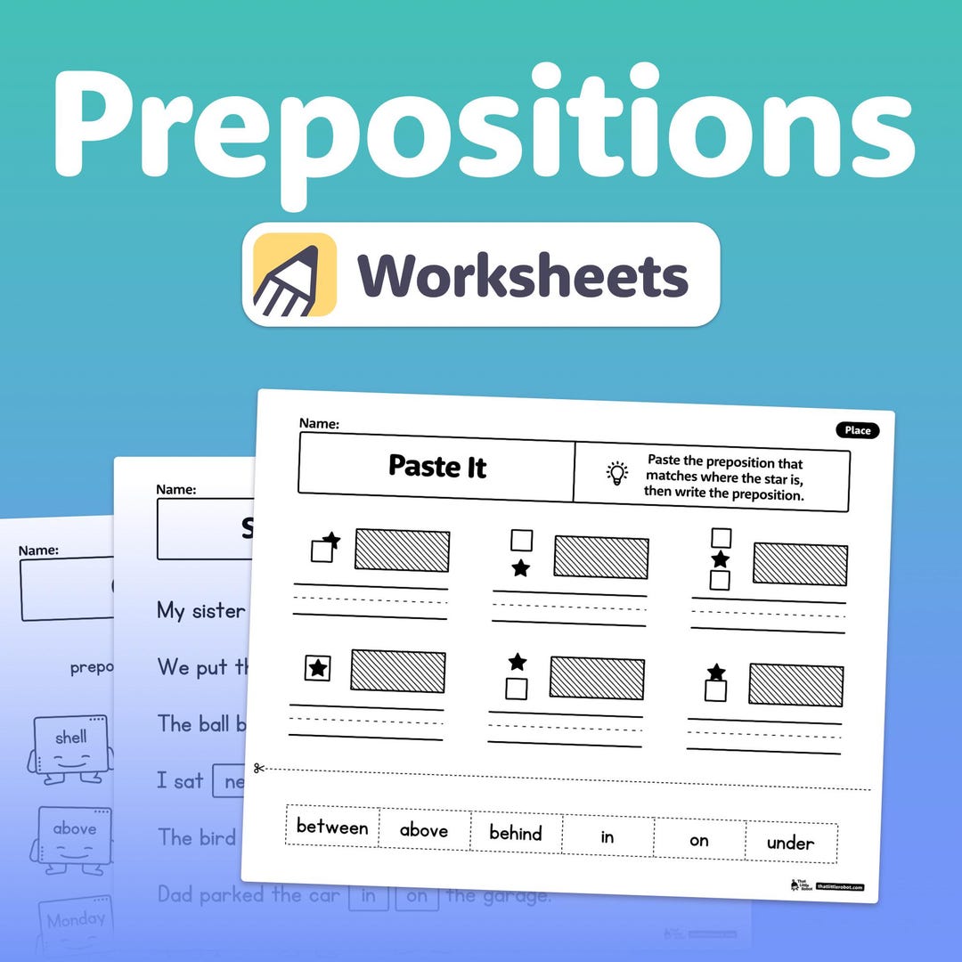 Prepositions Worksheets | 1st, 2nd, & 3rd Grade Grammar Activities ...