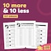 10 More and 10 Less Worksheets | 1st Grade Place Value Math, Mentally ...
