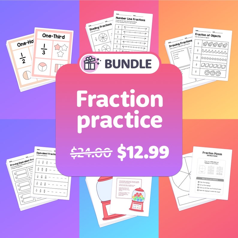 No Prep Fractions Bundle | 2nd, 4th, 3rd Grade Fraction Activities ...