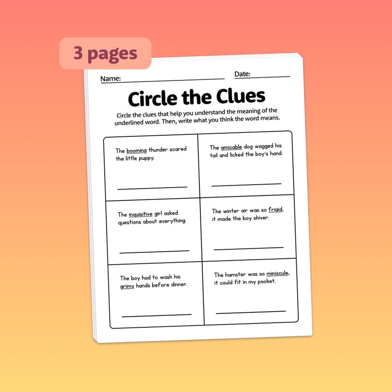 2nd Grade Context Clues Worksheets | 2nd Grade Reading Comprehension ...