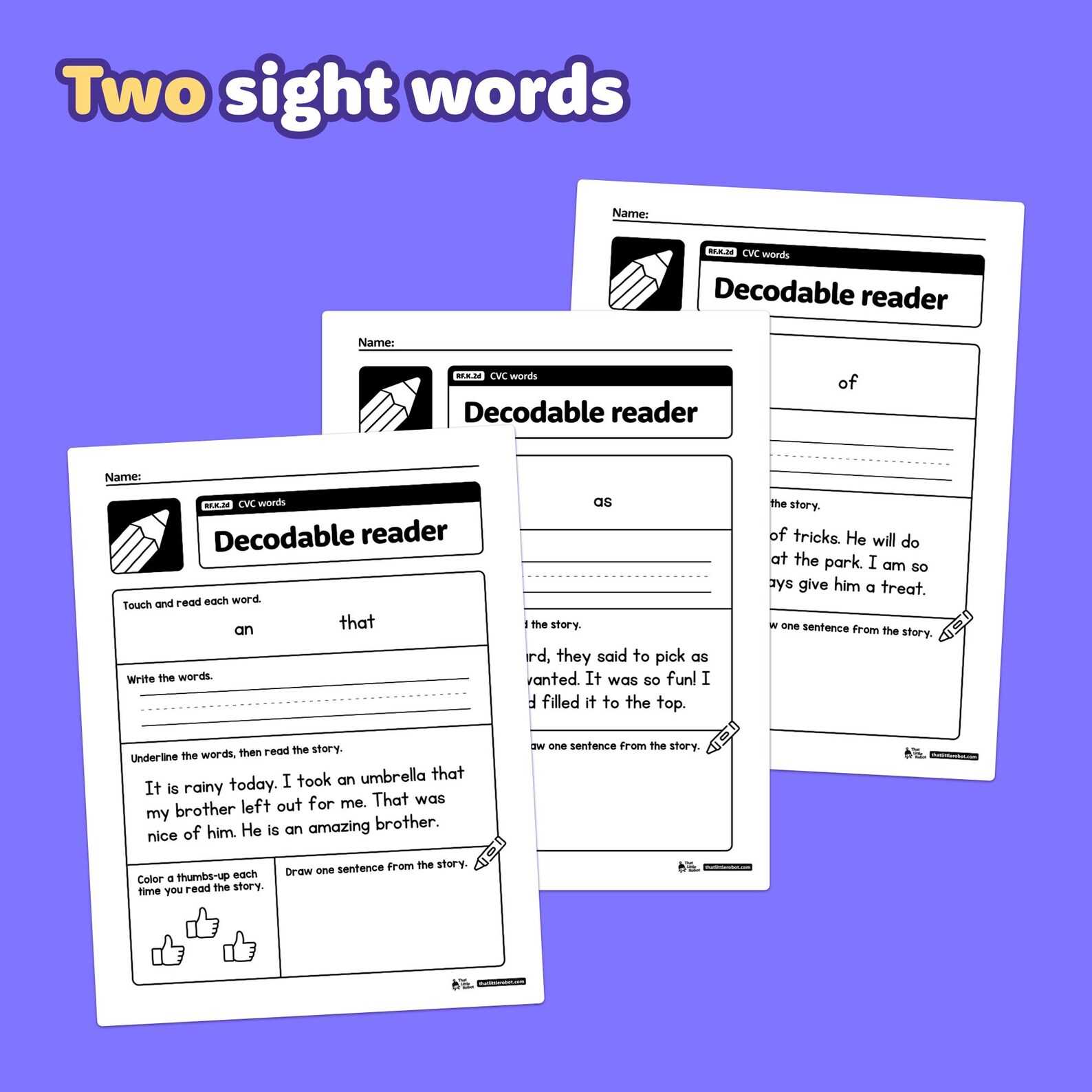 Sight Word Fluency Passages Worksheets | Kindergarten Decodable Reading ...