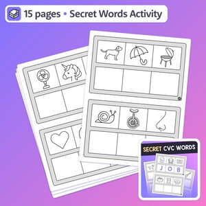 CVC Words Bundle | Pre-k & Kindergarten CVC Word Families Worksheets ...