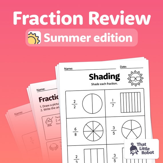 3rd Grade Fraction Review Worksheets