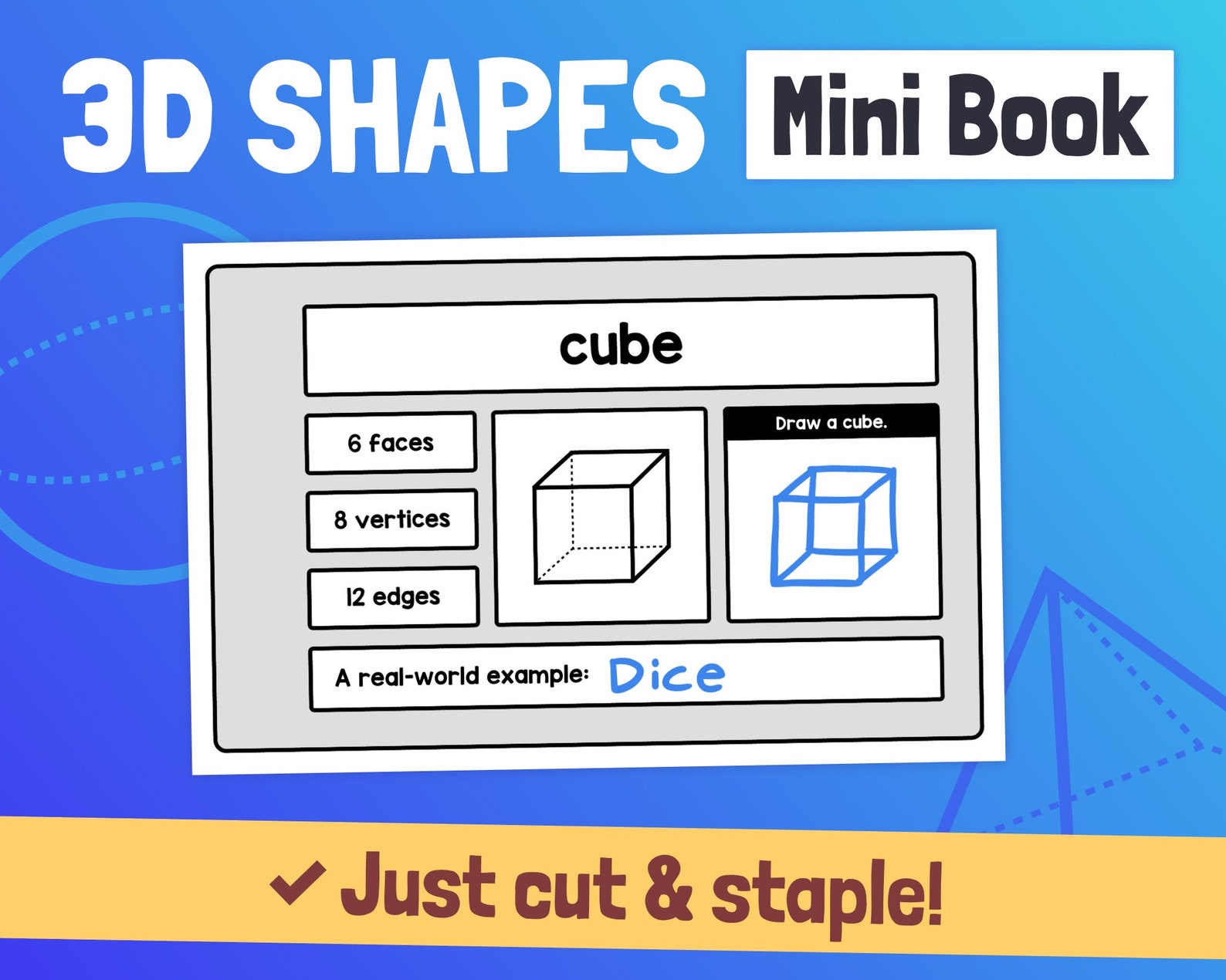 3D Shapes Activity 1st 2nd 3rd Grade 3D Shapes Booklet - Etsy