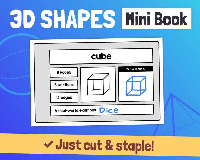 3D Shapes Activity 1st 2nd 3rd Grade 3D Shapes Booklet - Etsy