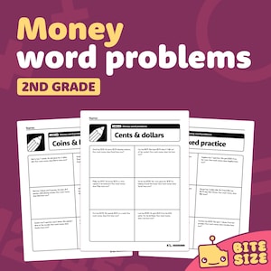 Money Word Problems Worksheets | 2nd Grade Math Centers and Counting ...