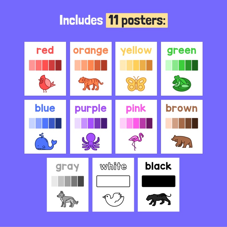Classroom Color Posters | Shades of Color Classroom Decor ...