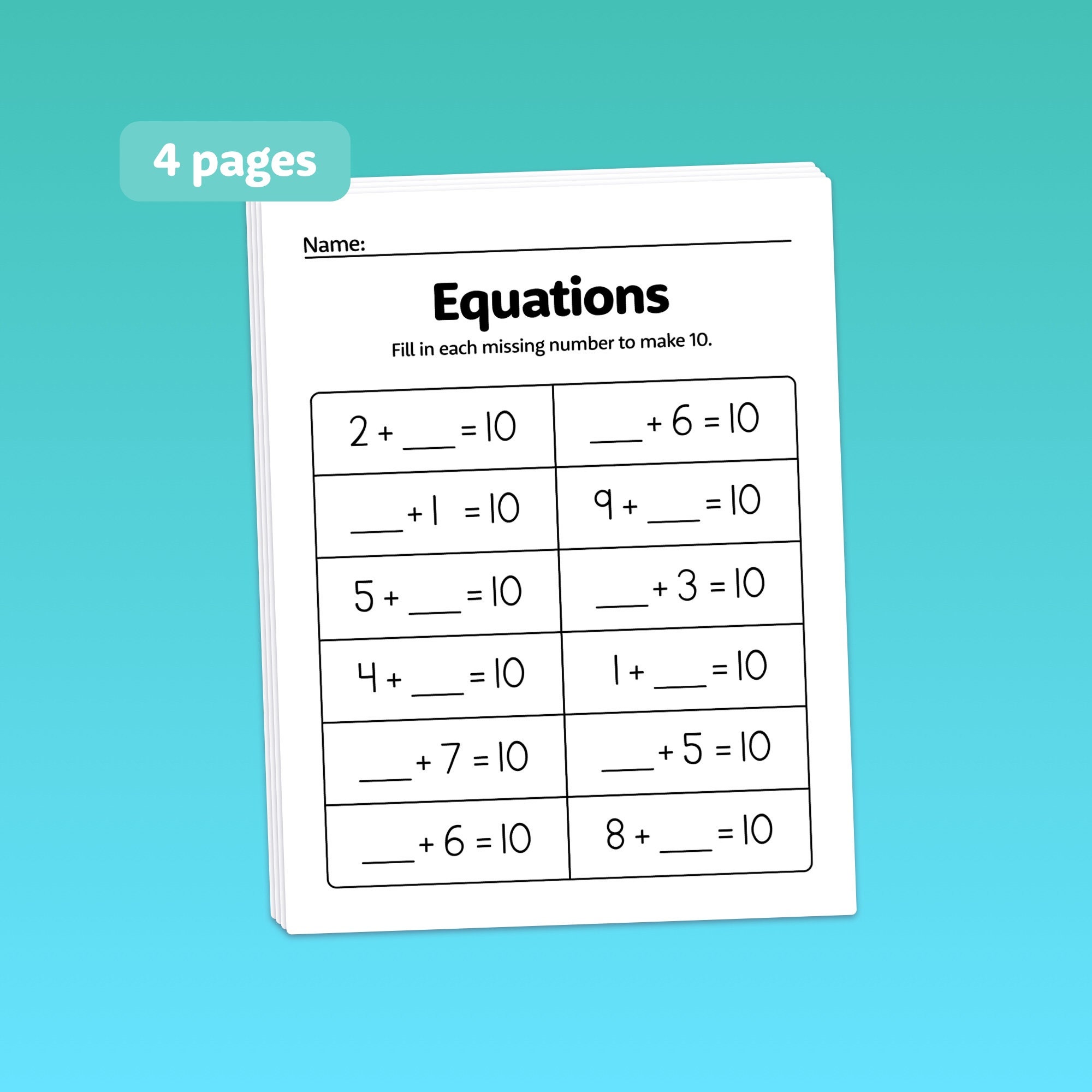 Make a Ten Strategy for Addition Worksheets Kindergarten Addition, 1st ...