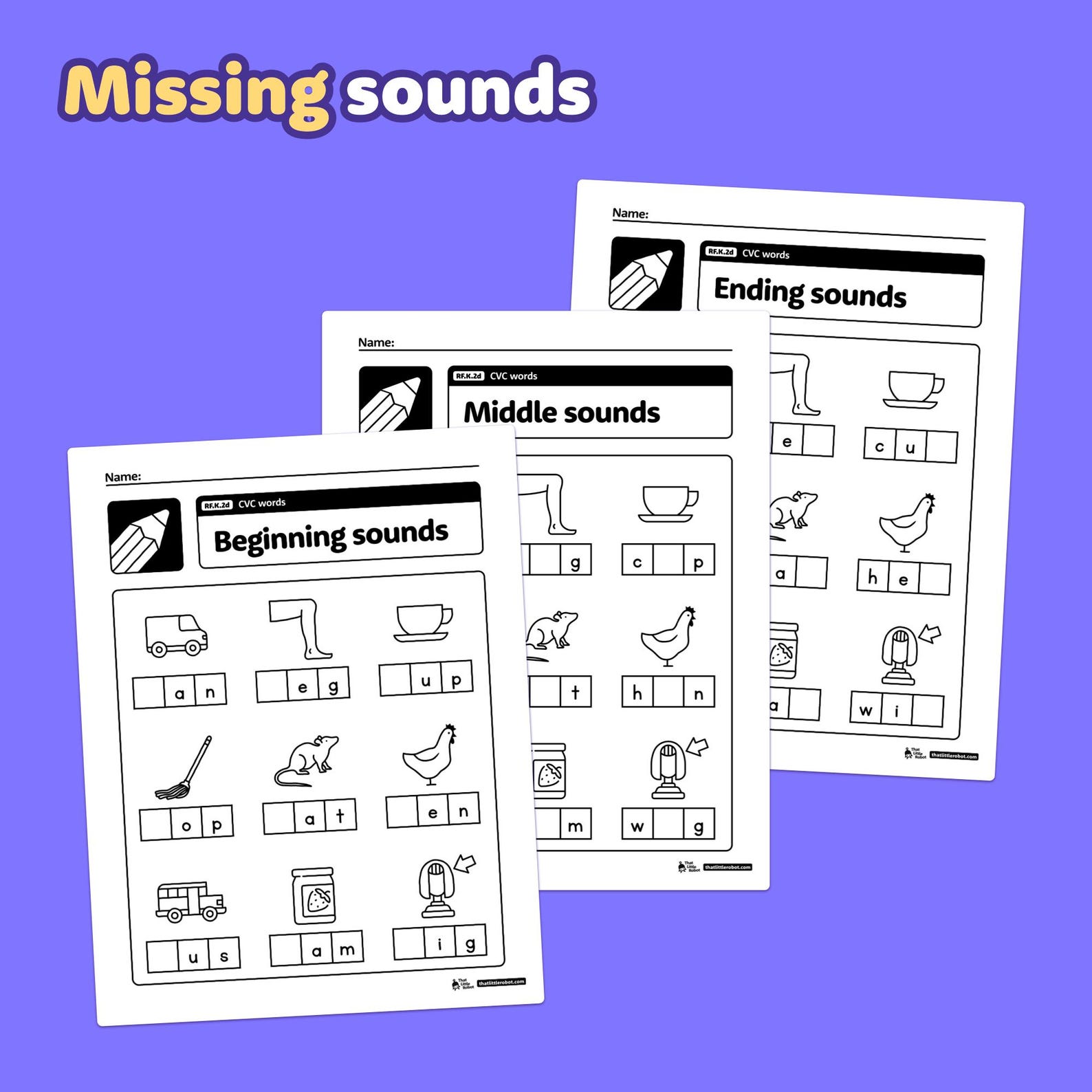 CVC Words Worksheets | Kindergarten Word Family Decodable Reader ...