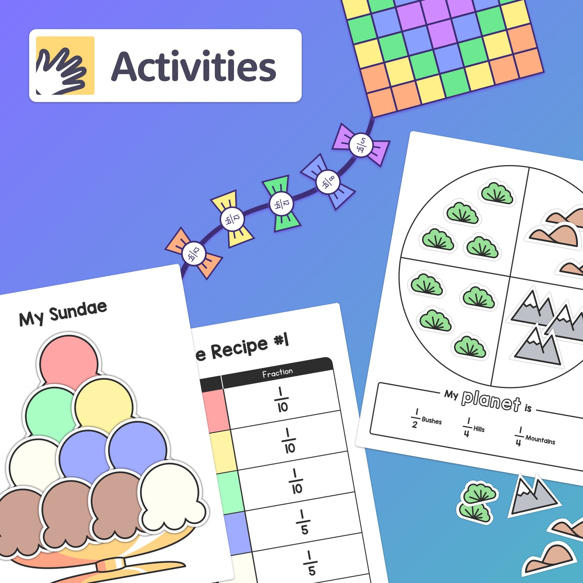 No Prep Fractions Unit 4th, 3rd, 2nd Grade Fractions Worksheets ...