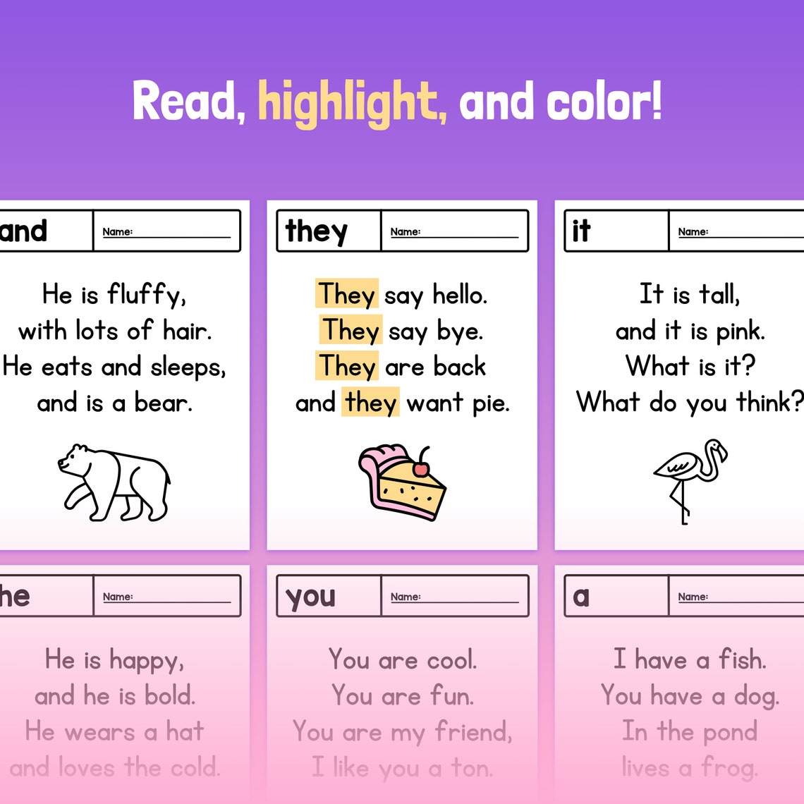 20 Sight Word Poems | Pre-k, K, 1st Grade Shared Reading Worksheets ...