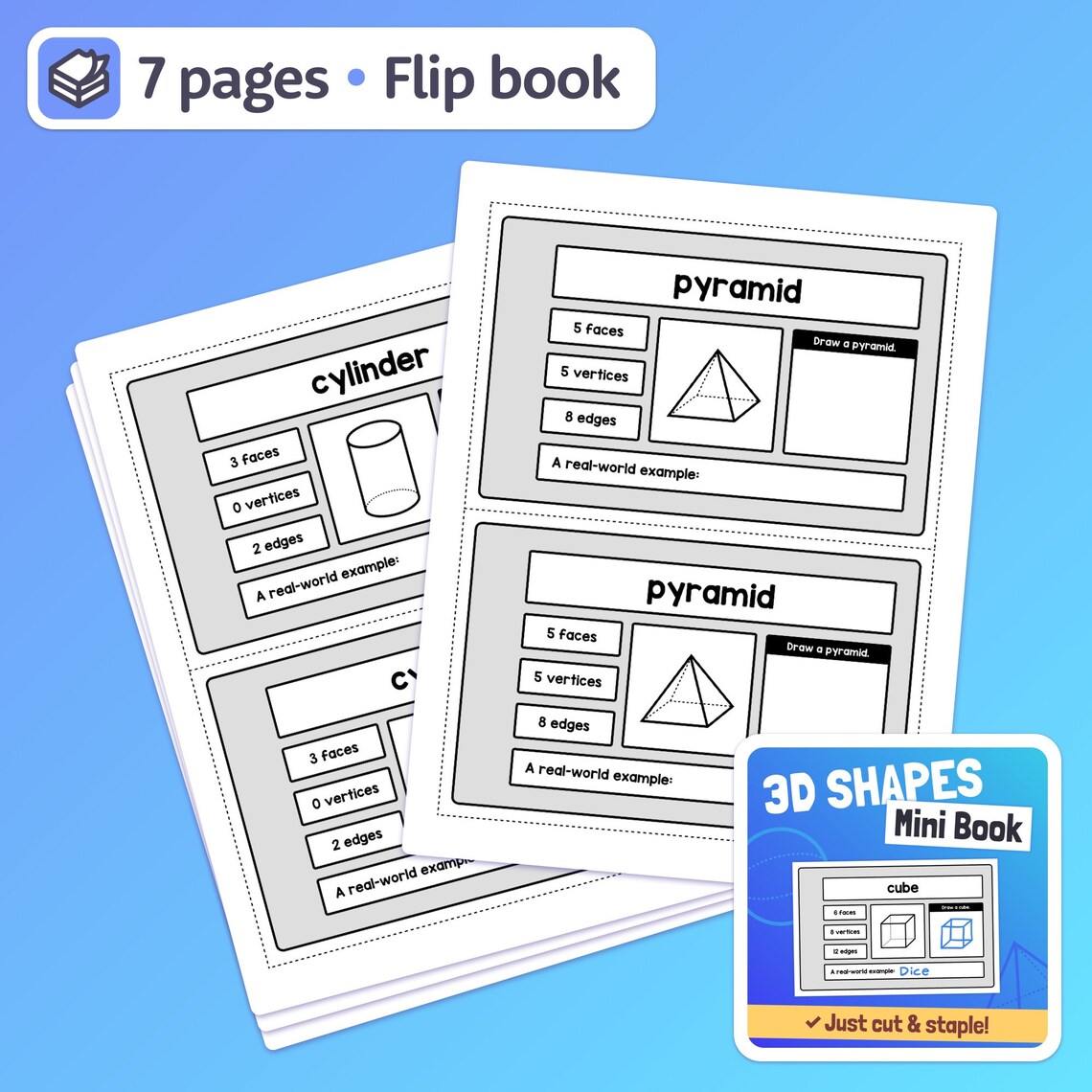 No Prep 3D Shapes Bundle 4th Grade 3rd Grade 3D Shapes 2nd - Etsy