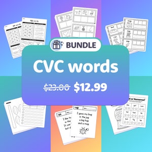 CVC Words Bundle | Pre-k & Kindergarten CVC Word Families Worksheets ...