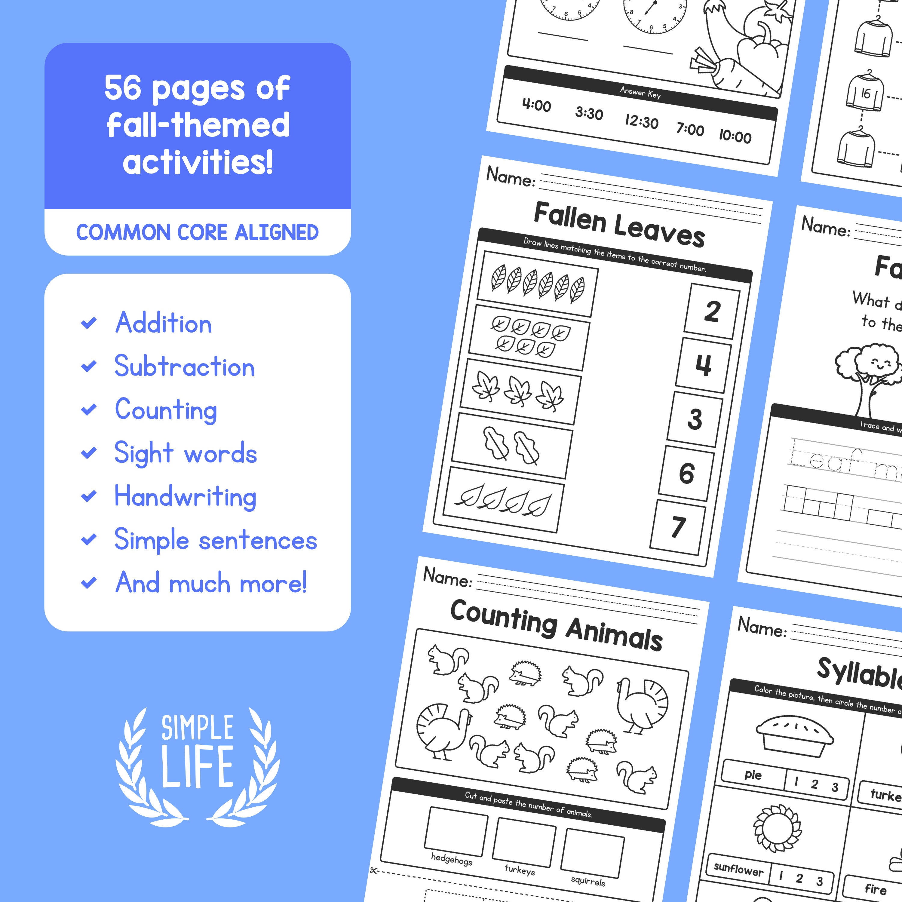 Common Core Math Worksheets