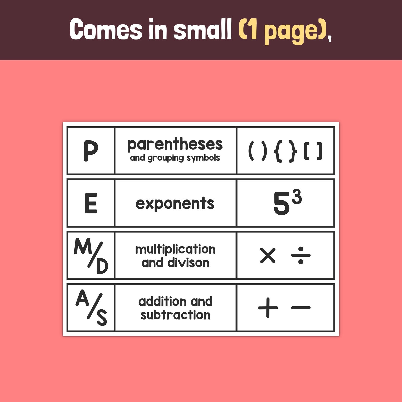 PEMDAS Posters | 3rd & 4th Grade Order of Operations Posters, PEMDAS ...
