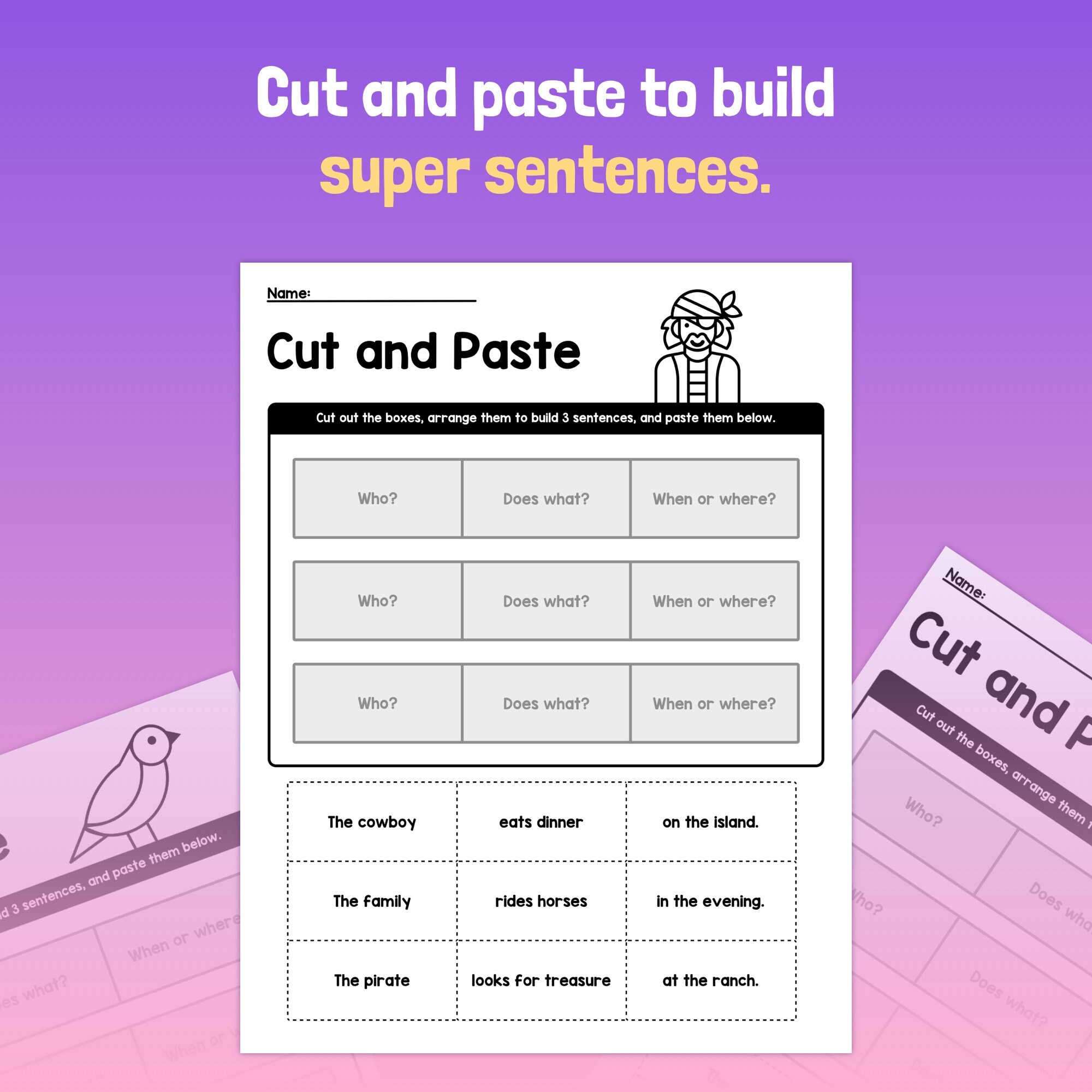 Super Sentence Writing Worksheets | Kindergarten, 1st, 2nd Grade ...