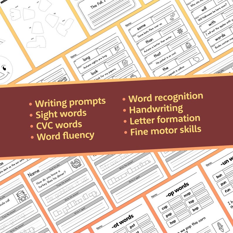 Fall Writing Bundle | Kindergarten and 1st Grade Autumn, Halloween, and ...