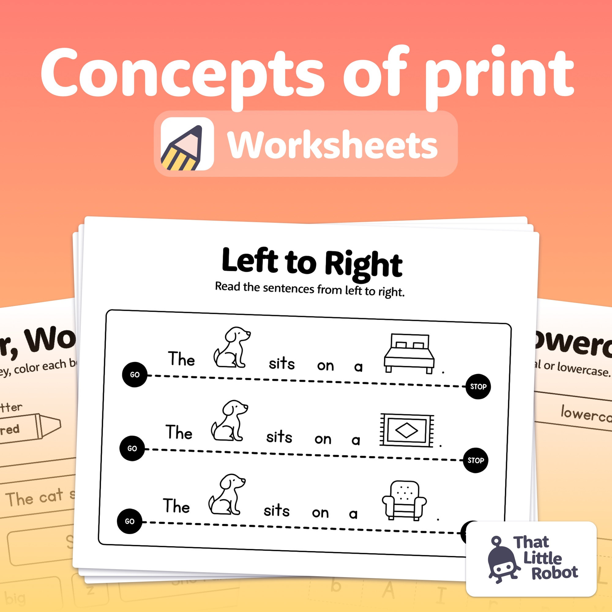Concepts of Print Worksheets | Kindergarten Pre-reading Activities, 1st ...