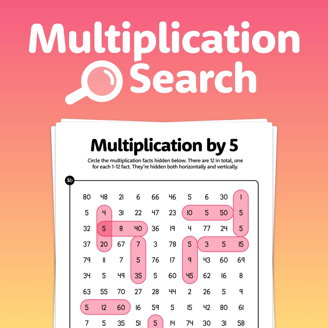 1-12 Fact Fluency Multiplication Search Worksheets | No Prep 2nd, 3rd ...