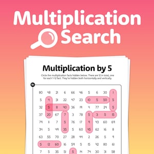 1-12 Fact Fluency Multiplication Search Worksheets | No Prep 2nd, 3rd ...