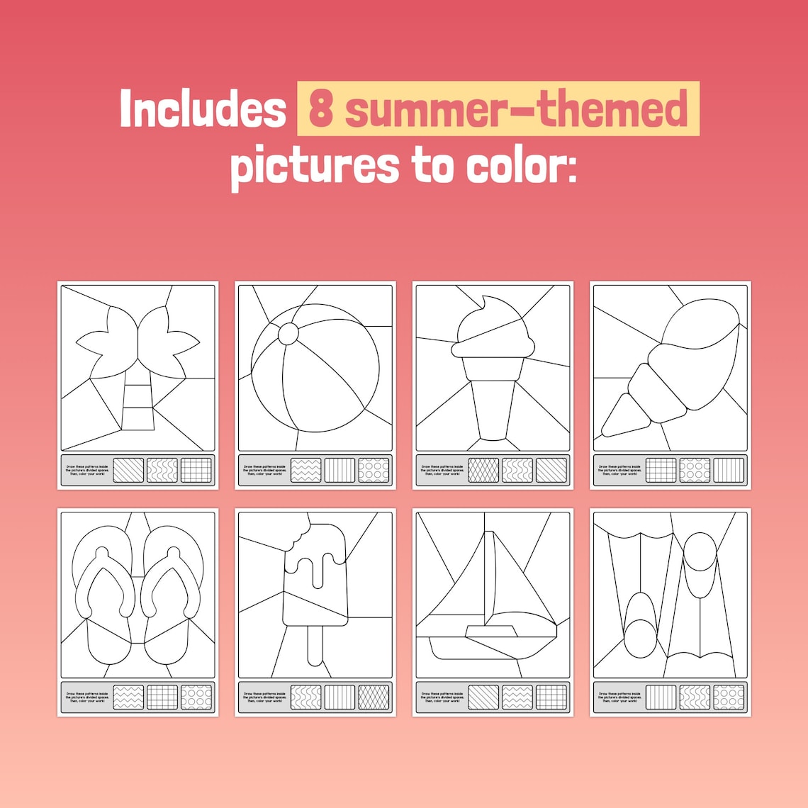 No Prep Pop Art Summer Coloring Pages | 1st, 2nd, 3rd Grade Summer ...