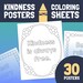 Kindness Poster Coloring Sheets Kindergarten 1st 2nd Grade - Etsy