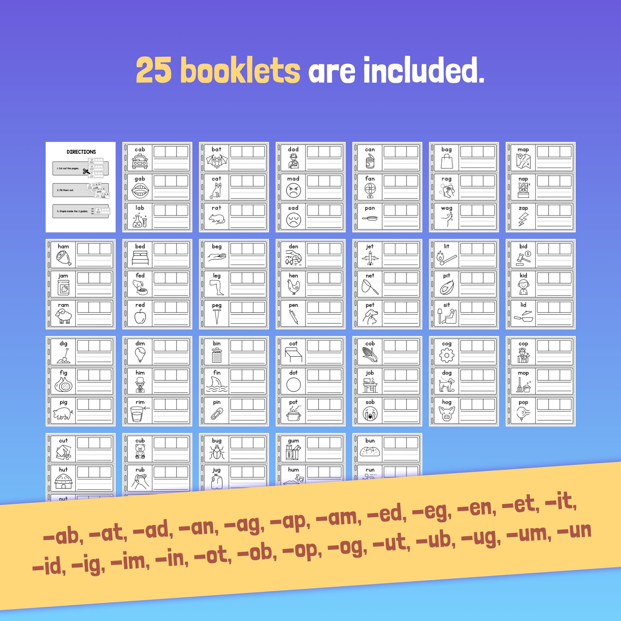 CVC Words Booklets | ELA Common Core Kindergarten Activity, CVC Word ...