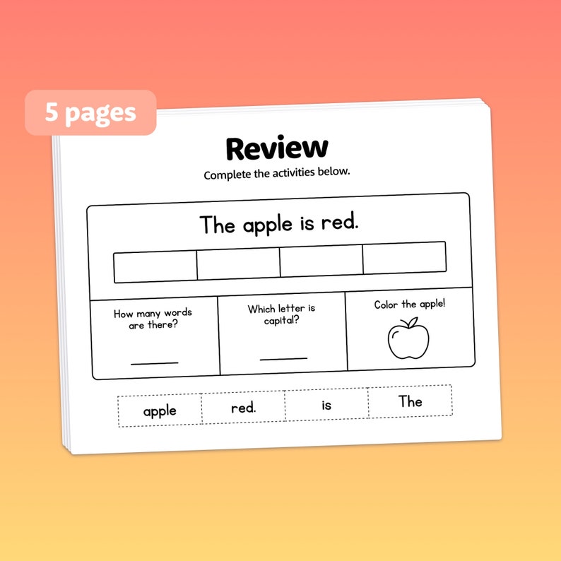 Concepts of Print Worksheets Kindergarten Pre-reading - Etsy